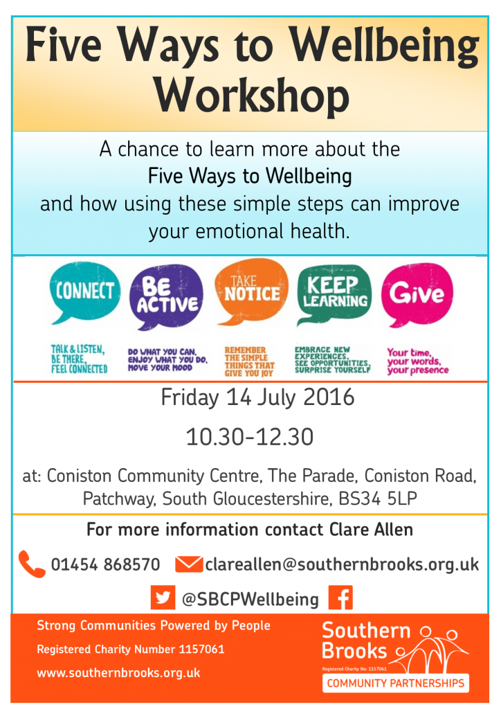 5 ways to wellbeing poster – Southern Brooks Community Partnerships